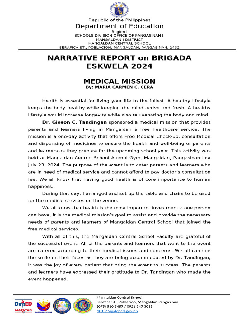 Brigada Report_maria Carmen | PDF