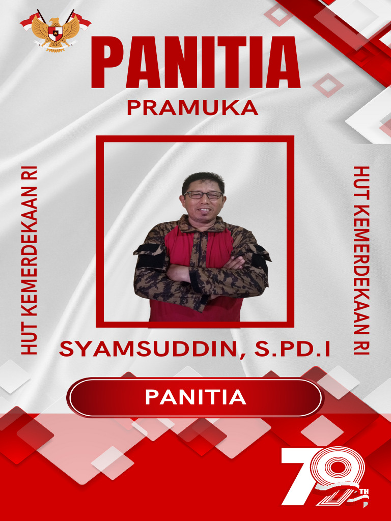 Merah Putih Modern Kartu Tanda Pengenal Panitia Kemerdekaan ID Card | PDF