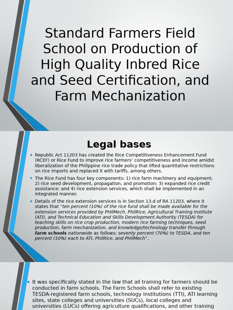 RCEP - Farmer Field School (FFS) | PDF