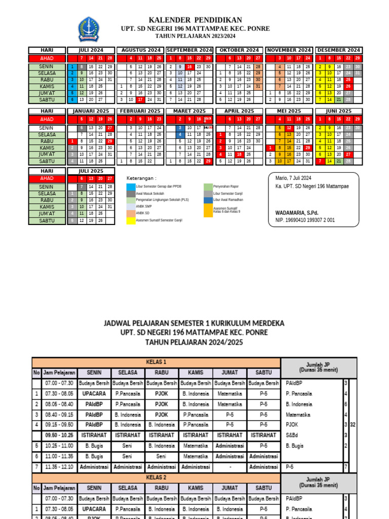 Kalender Pendidikan 2024 2025 Pdf