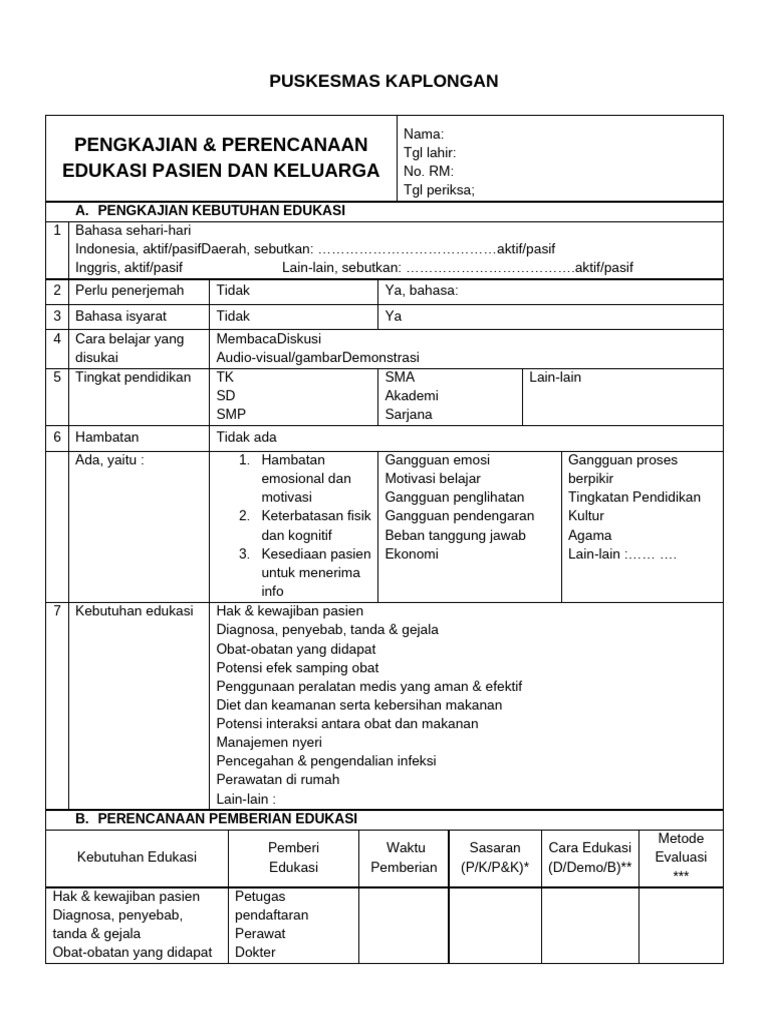 Lembar Edukasi Pasien | PDF