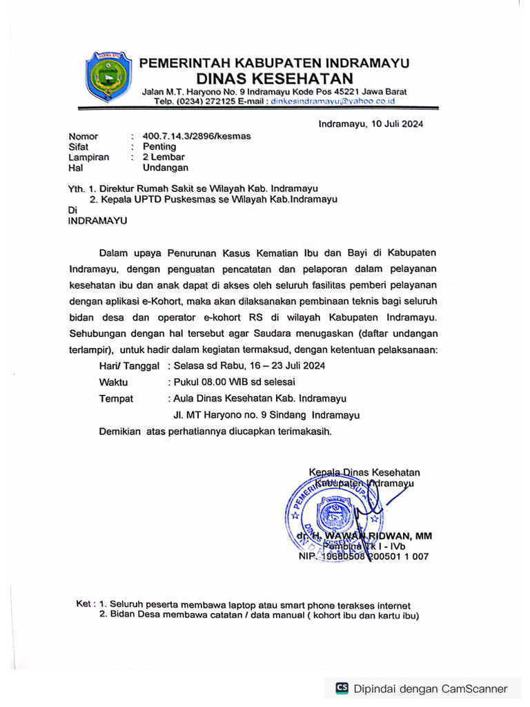 Surat Bintek E-Kohort | PDF