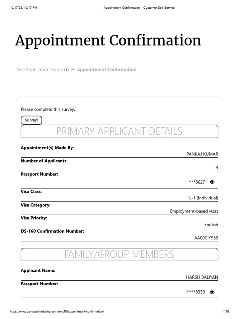 Appointment Confirmation Customer Self-Service | PDF