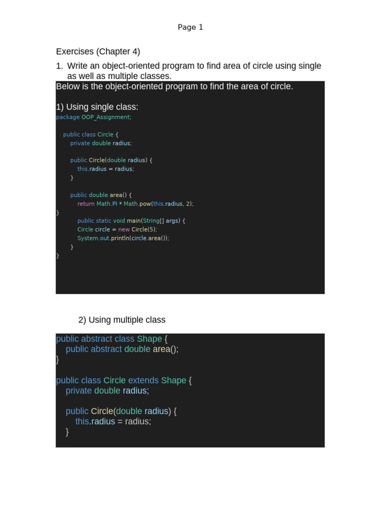 OOP Assignment | PDF OOP Assignment | PDF
