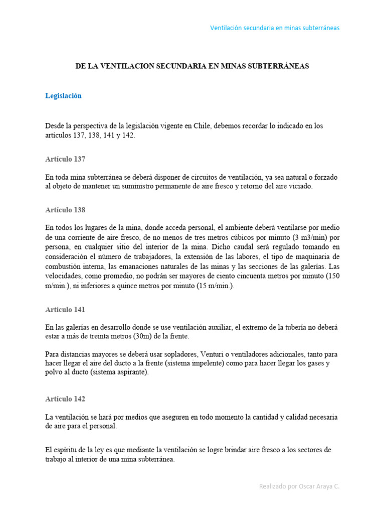 Ventilaci N Secundaria en Miner A Subterr Nea 1616796369 | PDF