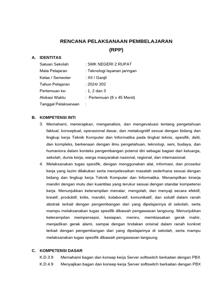 RPP TLJ Kelas Xii | PDF