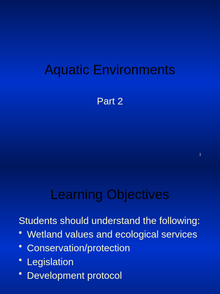 AquaticEnvironments Part 2 | PDF