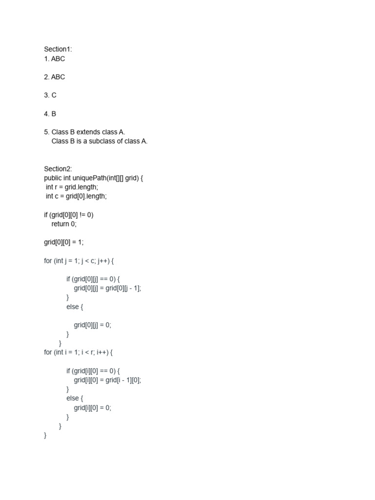 MSI Java Written Exam 2022 | PDF