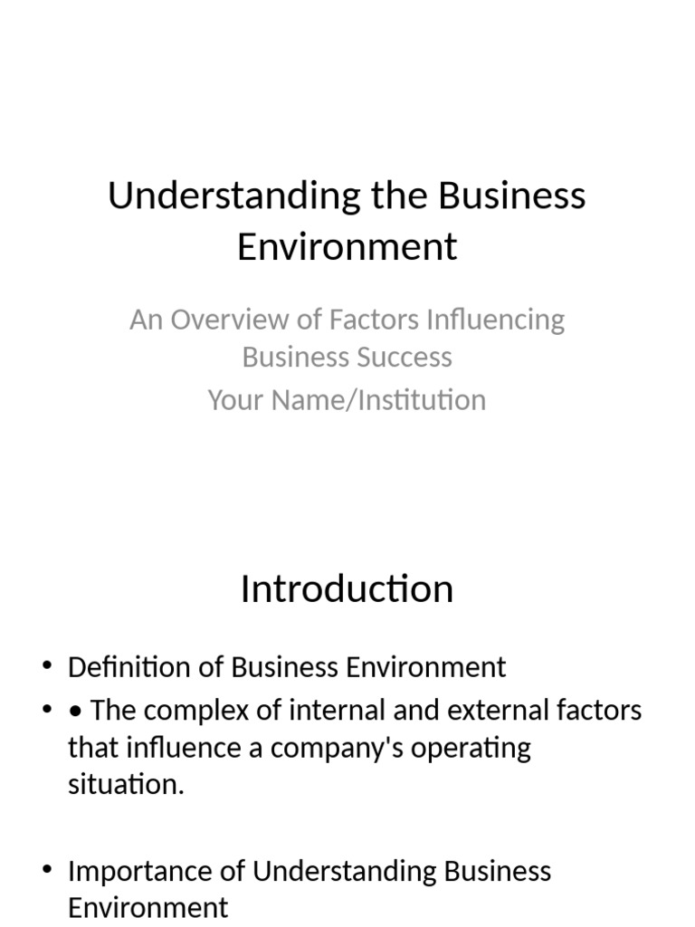 Business Environment Presentation | PDF | Corporate Social ...