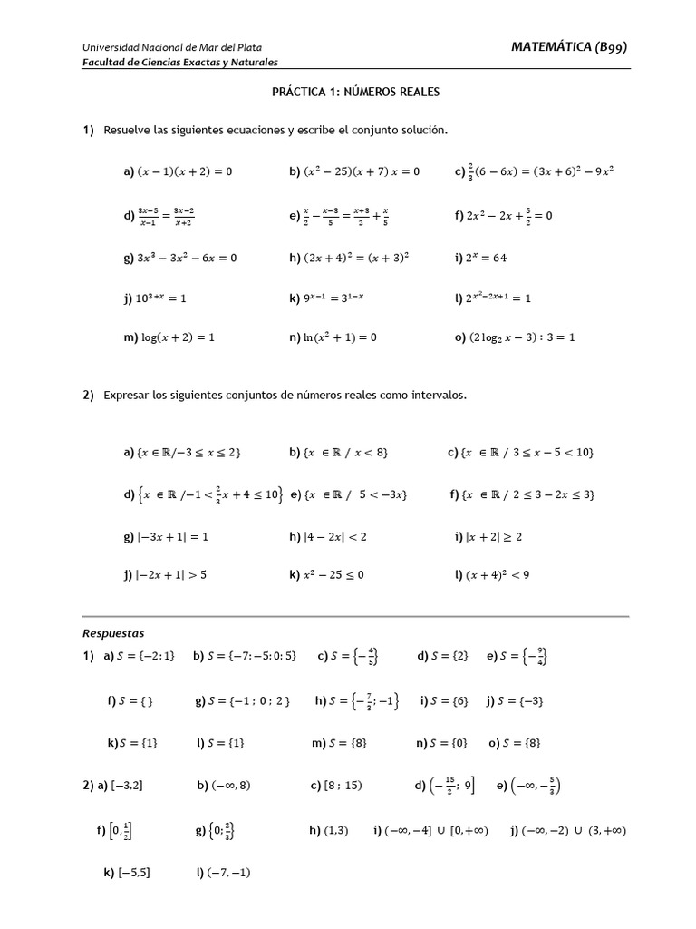 PRACTICA 1 - Numeros Reales | PDF