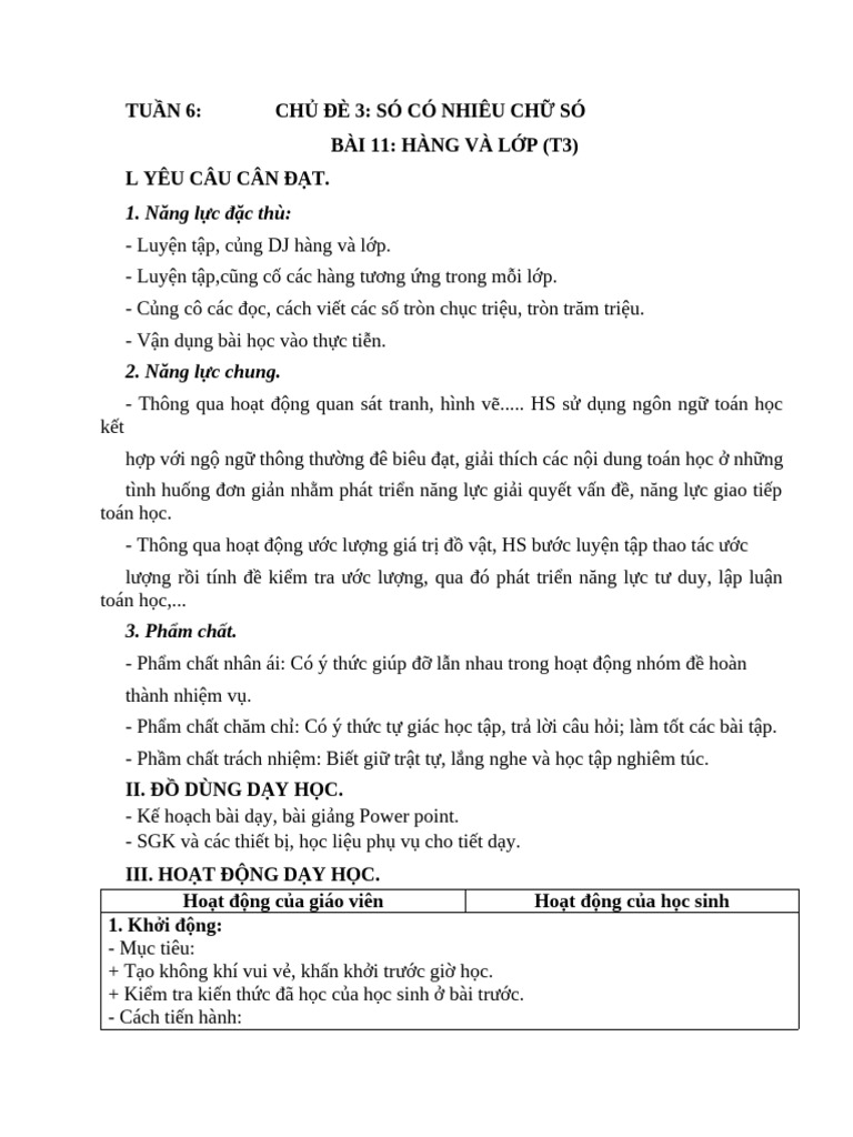 TUẦN 6 - TOÁN 4 KNTT | PDF