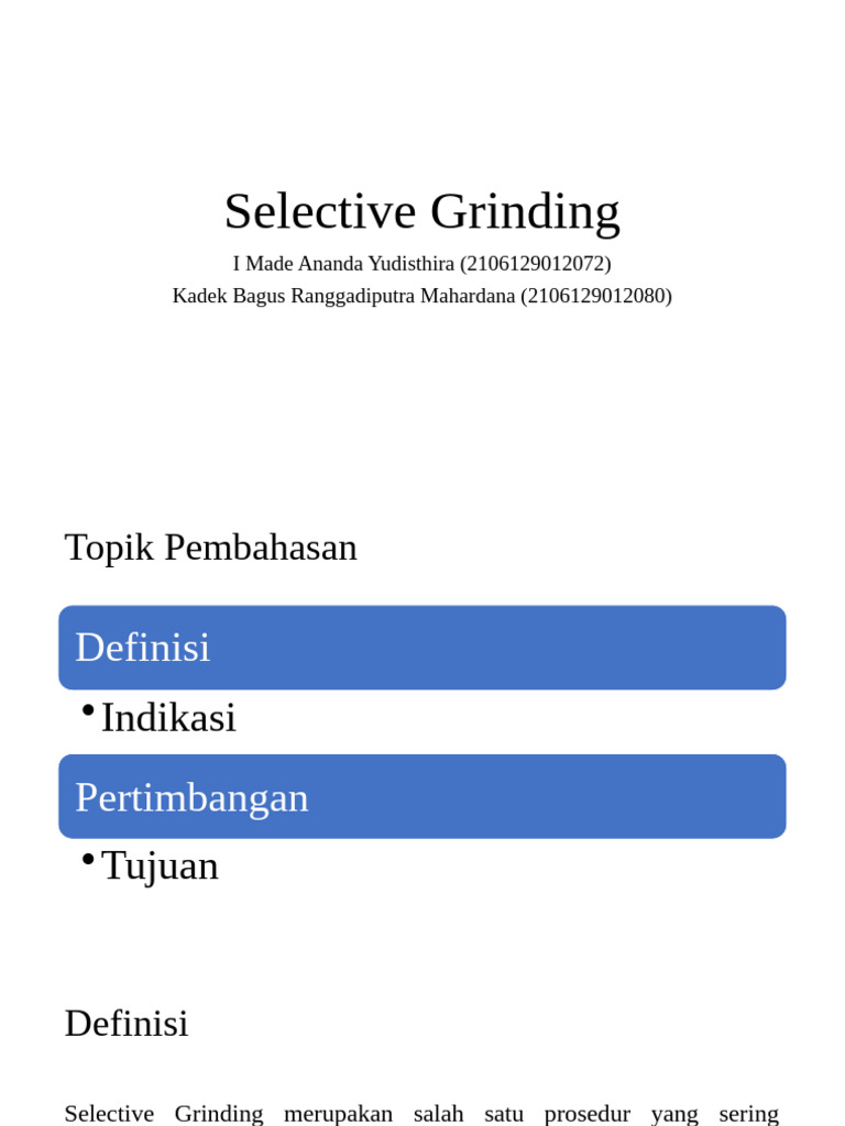 Selective Grinding | PDF