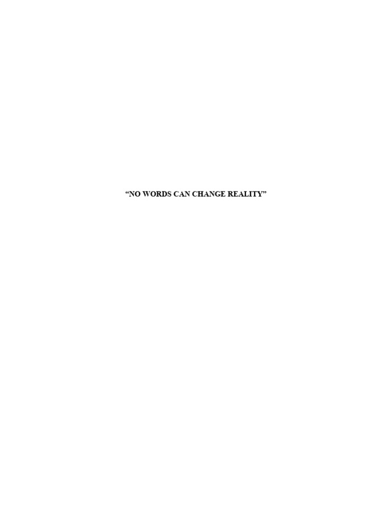 No Words Can Change Reality | PDF