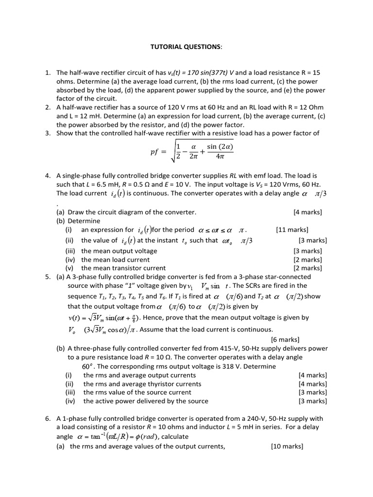 Tutorial_Questions | PDF Tutorial_Questions | PDF