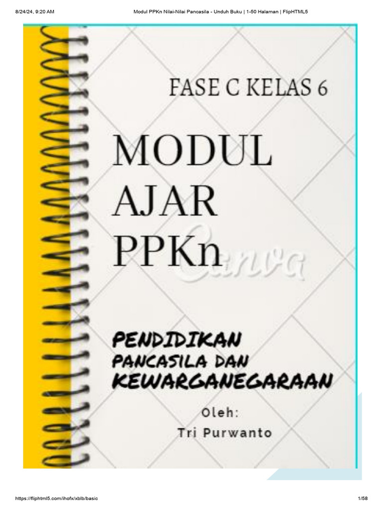 Modul PPKn Nilai-Nilai Pancasila - Unduh Buku _ 1-50 Halaman _ FlipHTML5 | PDF
