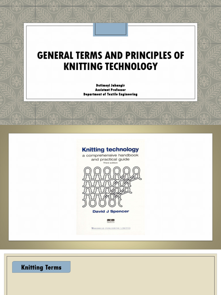 Knitting Technology: Key Terms Explained | PDF | Knitting | Gauge (Knitting)