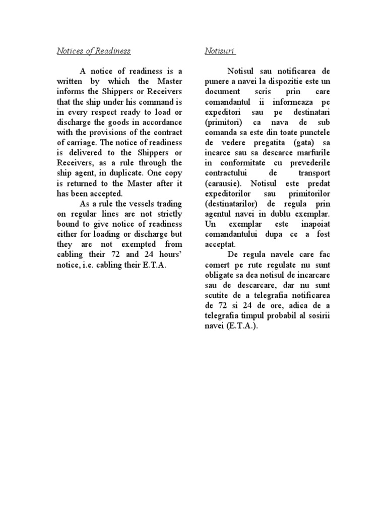 Notices of Readiness | PDF