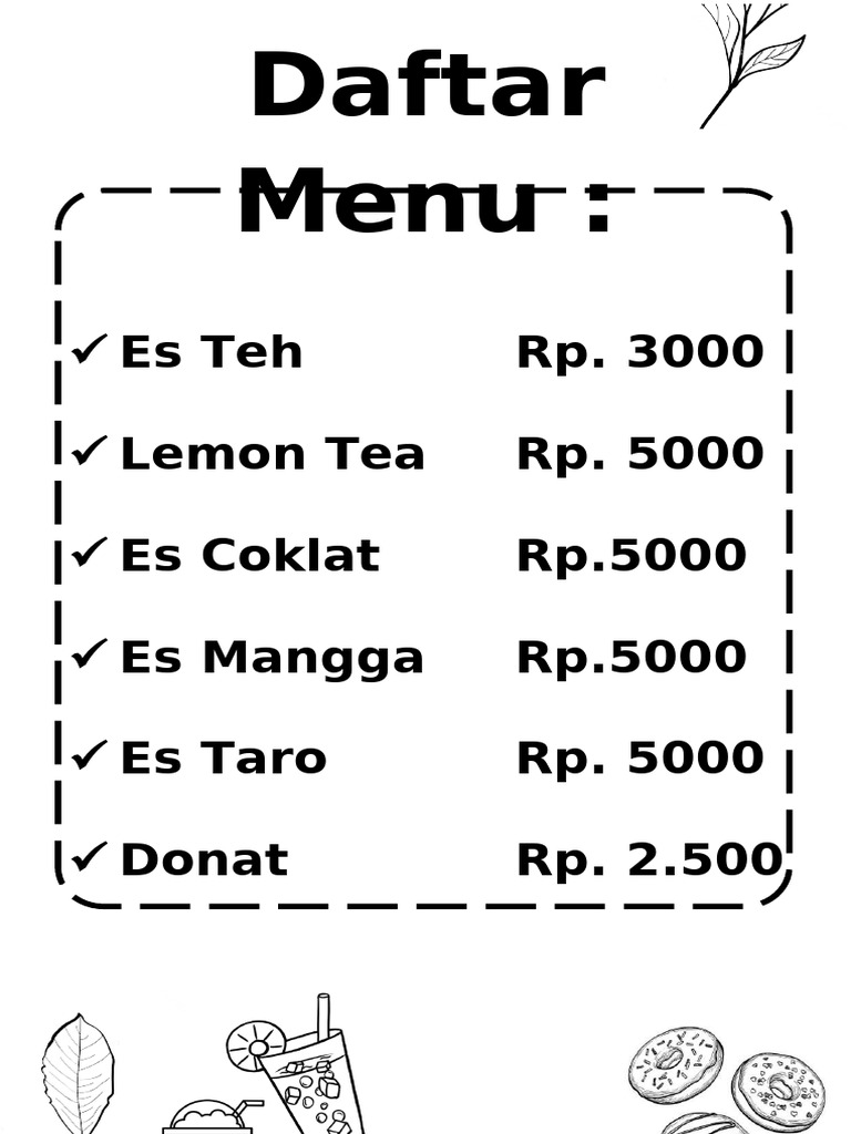 Daftar Menu Order Olla Laundry | PDF