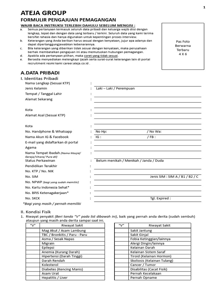 M Form Pengajuan Pemagangan (Print) | PDF