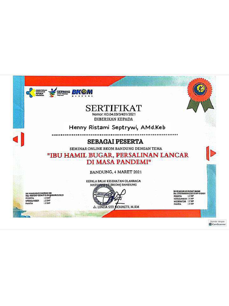 Sertifikat Henny 22 | PDF