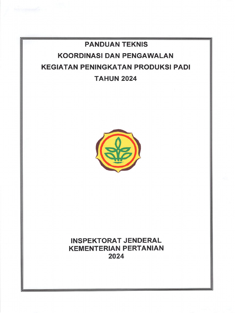Panduan Teknis Koordinasi Dan Pengawalan Kegiatan Produksi Padi | PDF