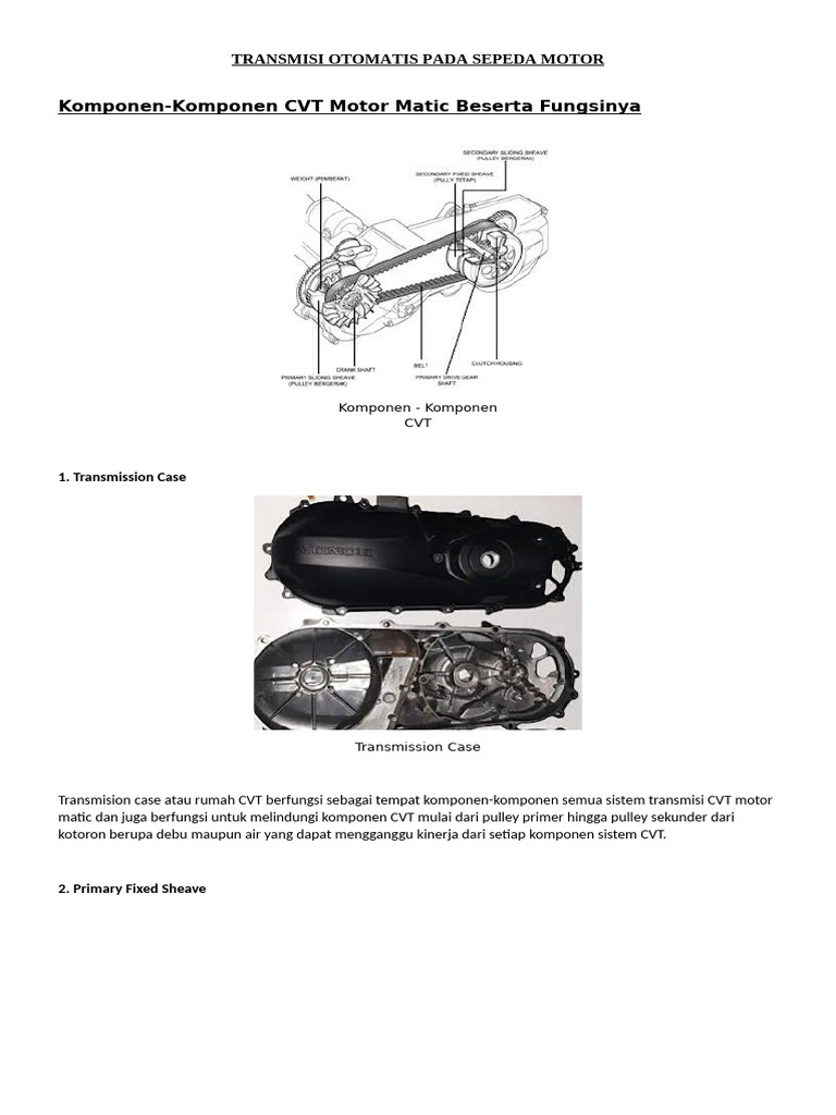 Transmisi Otomatis Pada Sepeda Motor | PDF