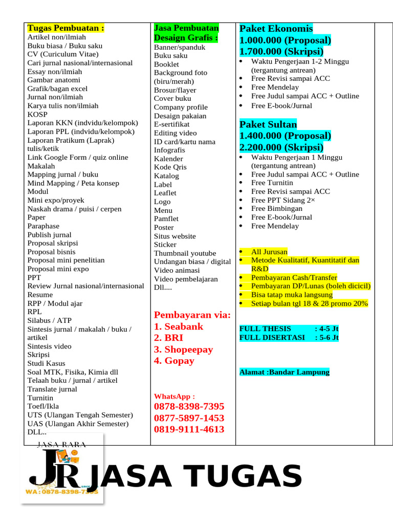 List Joki Rani Adilah | PDF