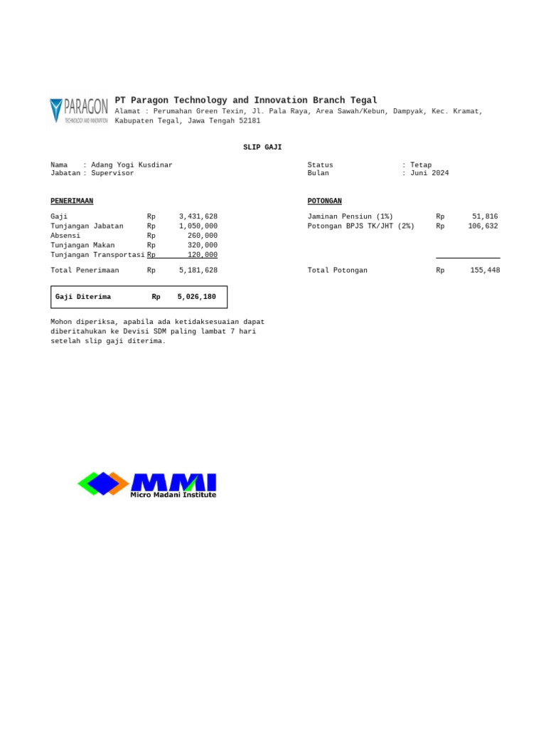 Slip Gaji Mekar | PDF
