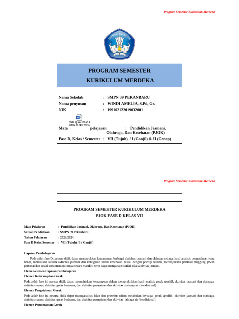 PROMES Kurikulum Merdeka | PDF