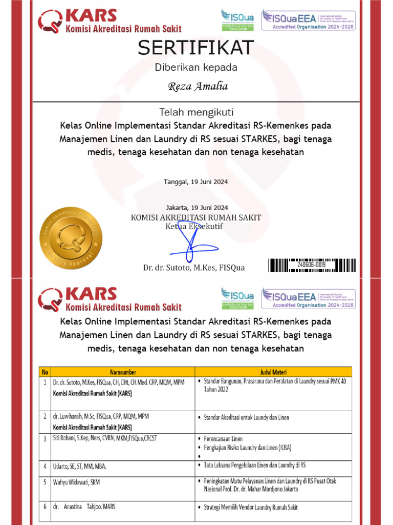Sertifikat Workshop 240606-0019 Reza-Amalia | PDF
