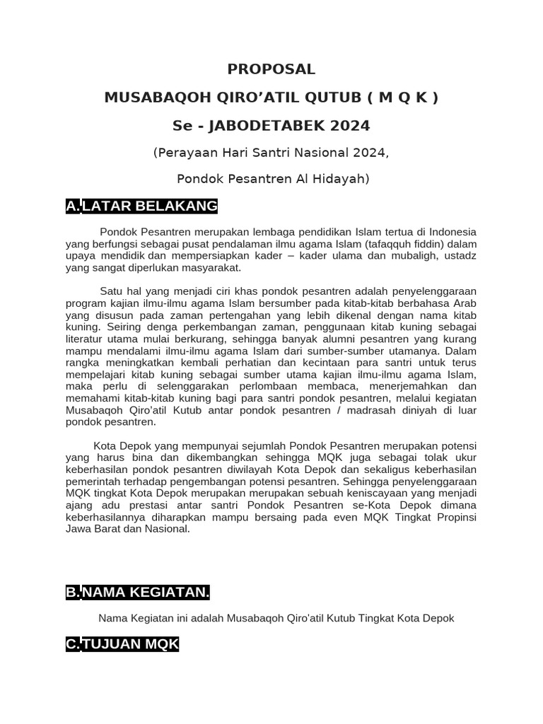 Proposal MQK HSN | PDF | Monotheistic Religions | Theocracy