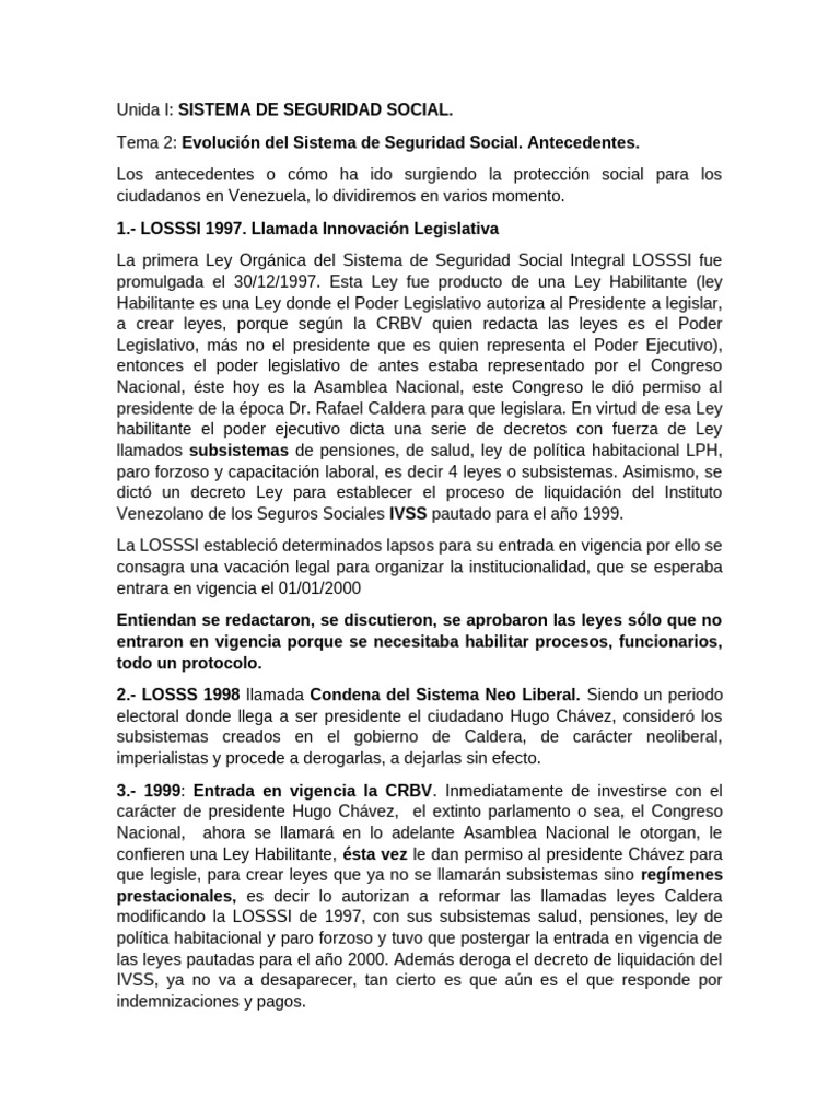 Unidad I. Tema 2. Evolución Del SdeSS, Contingencia Mayo20 | PDF