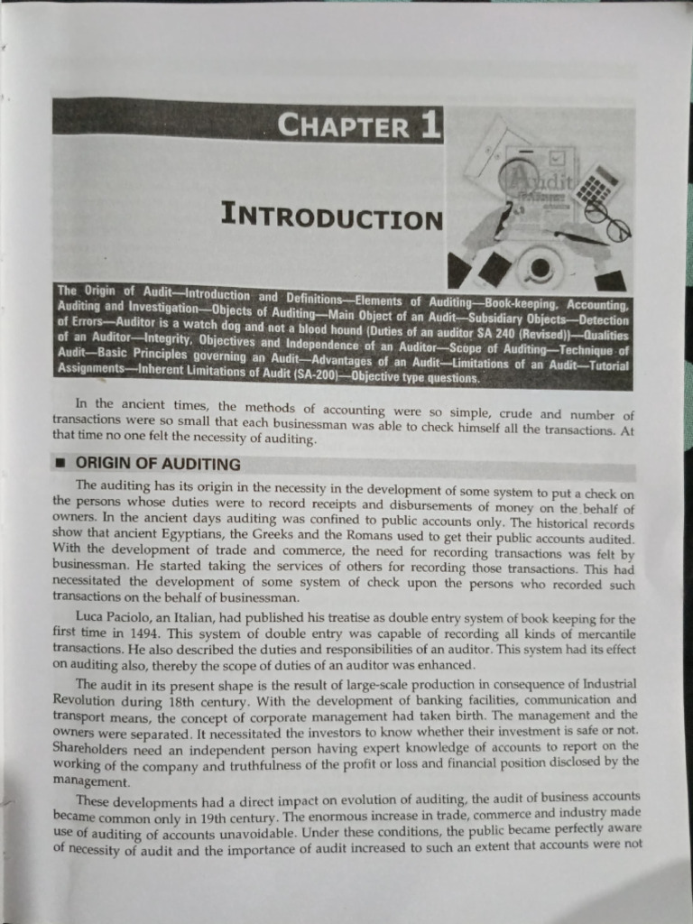 Auditing CH 1 | PDF | Audit | Bookkeeping
