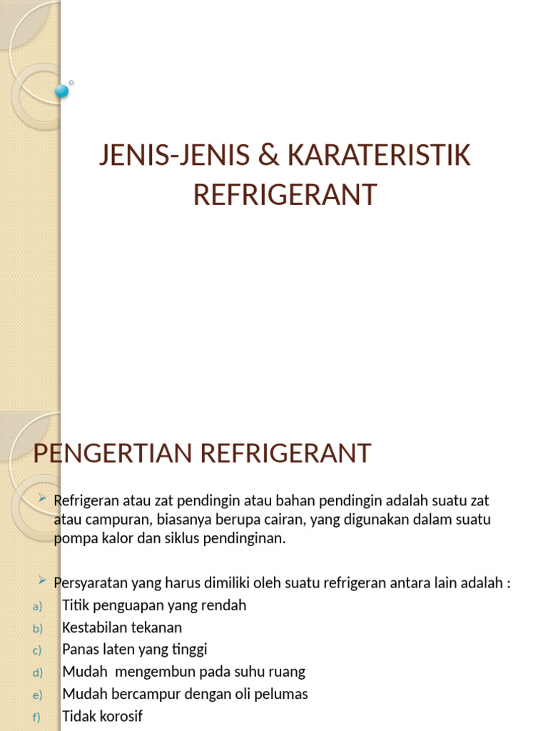 5-Macam2 Jenis Refrigerant | PDF