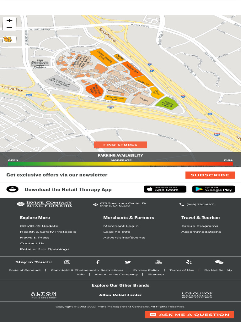 Map of Center Irvine Spectrum Center | PDF