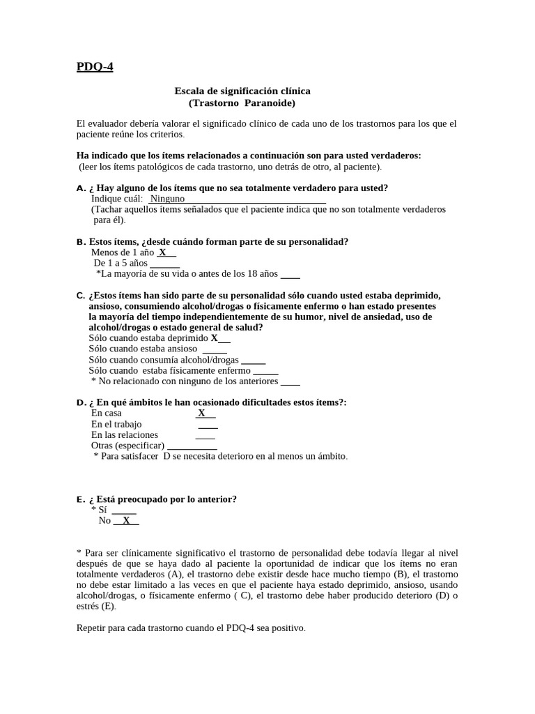 Test PDQ-4 (Significación) | PDF