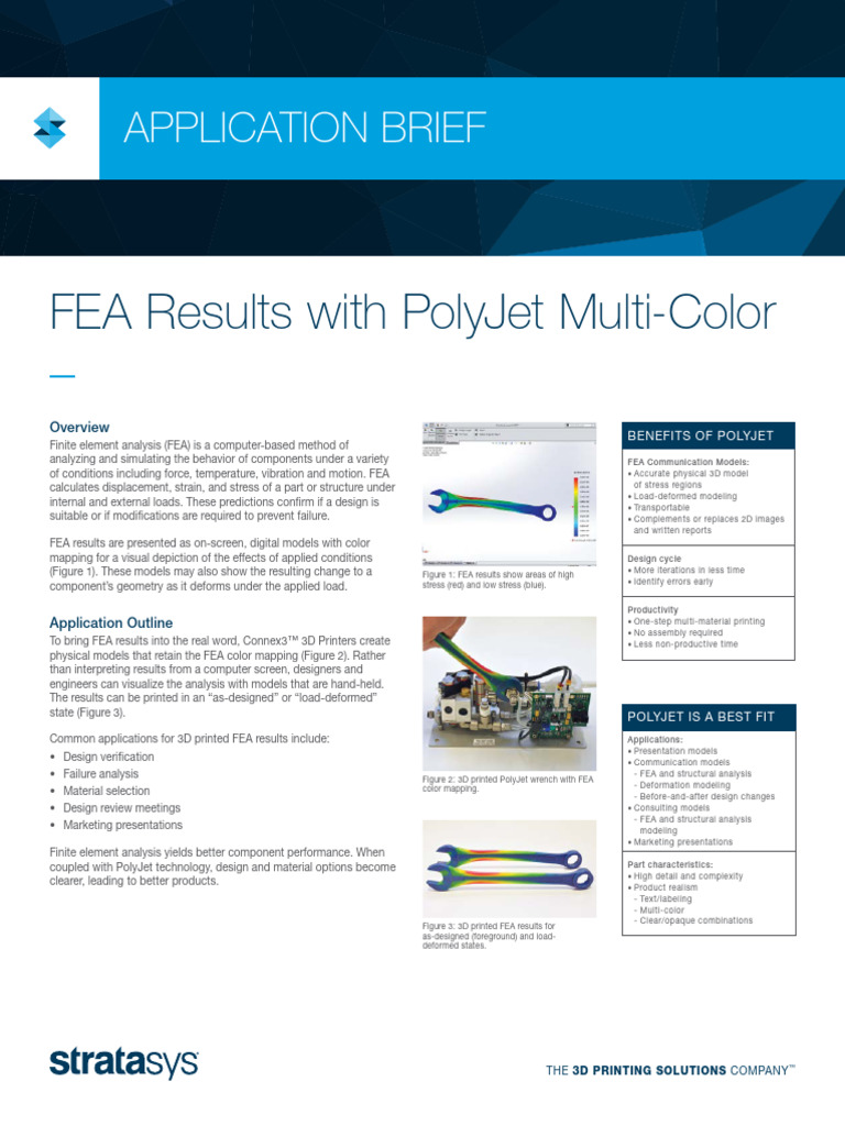 FEA Results With Multi-Color - EN PolyJet Application Brief | PDF