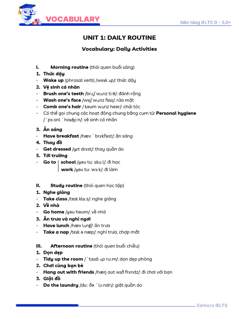 Edmicro 1 Daily Routine | PDF