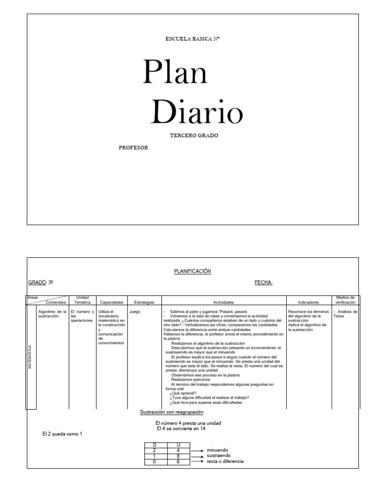 Plan Diario 3°grado-1-1-1 | PDF