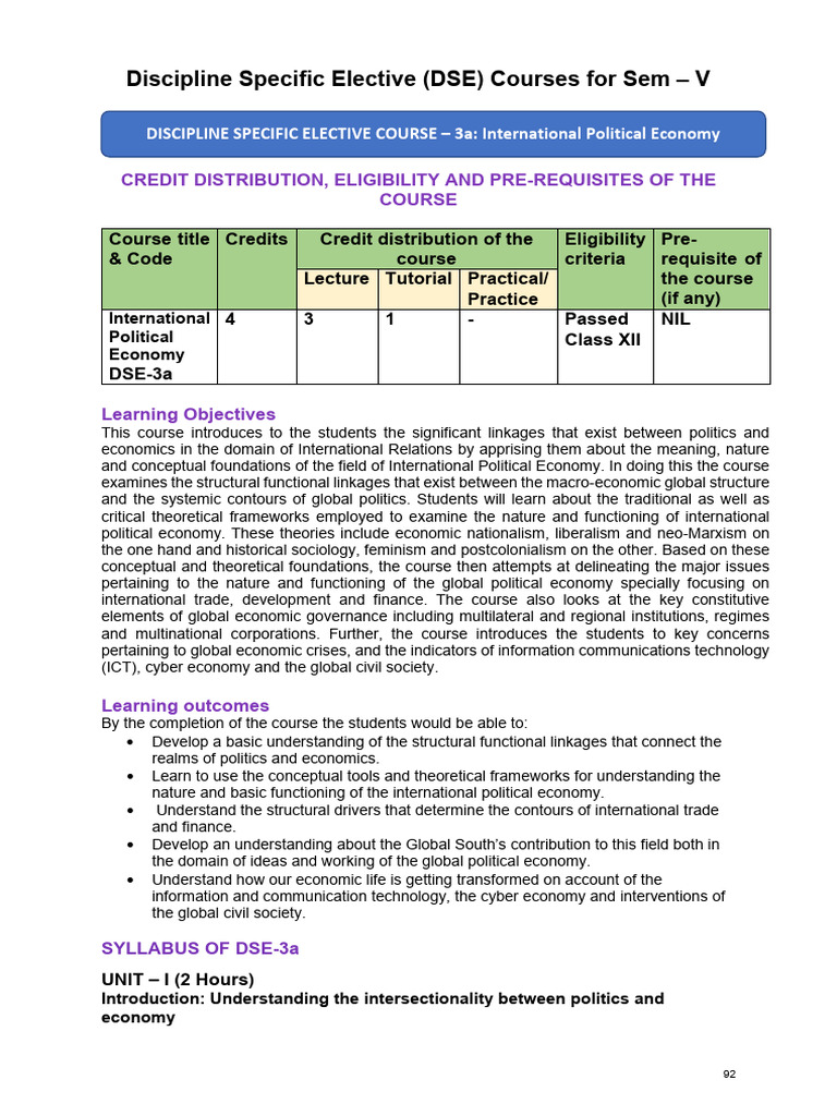Political Science-DSE | PDF