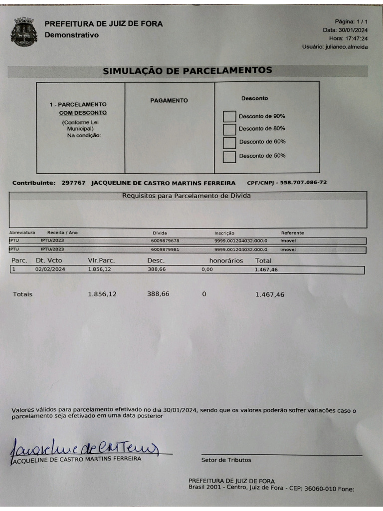 Simulacao de Parcelamento | PDF