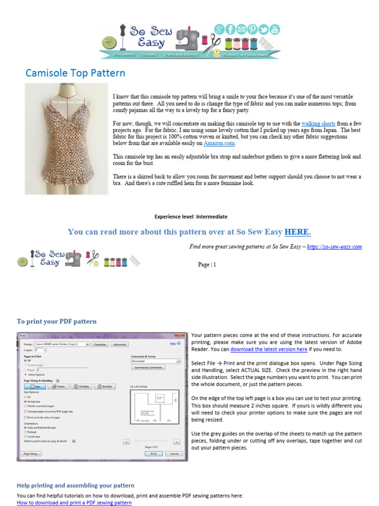 Camisole Top Pattern Final (2) | PDF