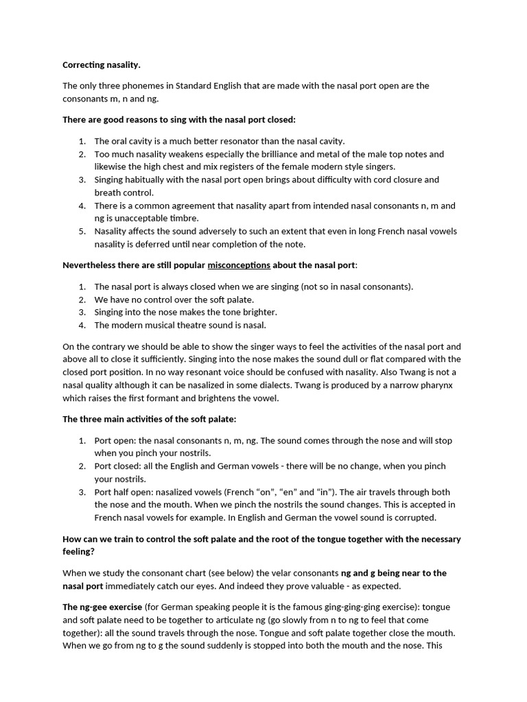 Correcting Nasality | PDF