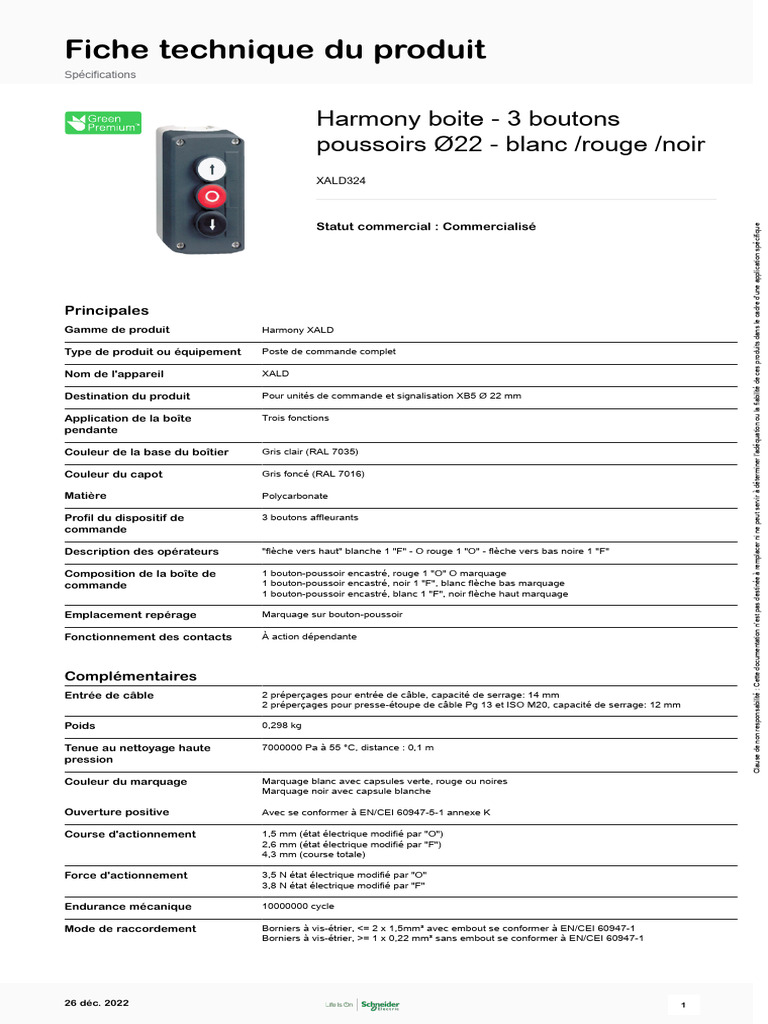 Harmony XALD - XALK - XALD324 | PDF