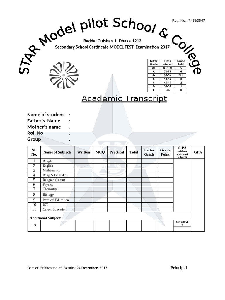 Marksheet Sample | PDF