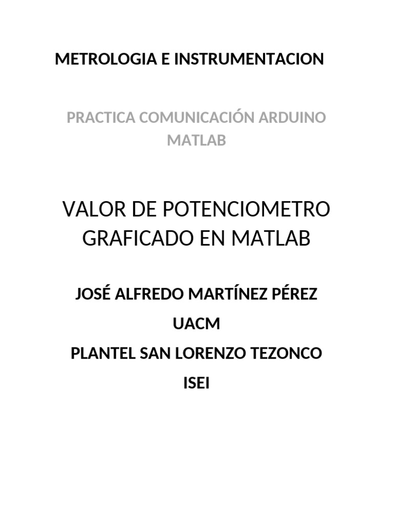 practica-comunicacion-arduino-matlab | PDF