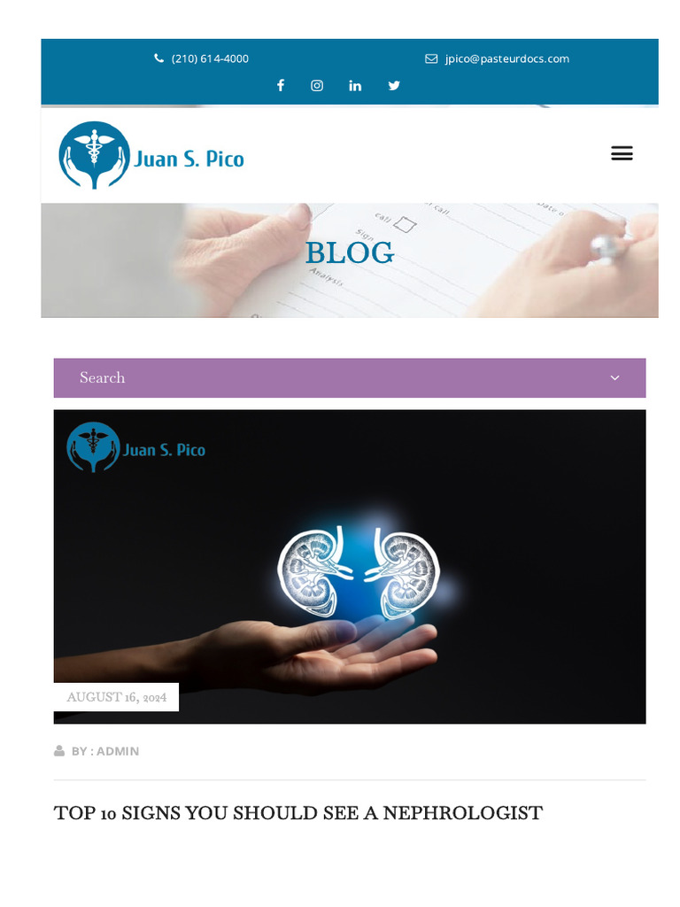 Top 10 Signs You Should See A Nephrologist | PDF | Edema | Nephrology
