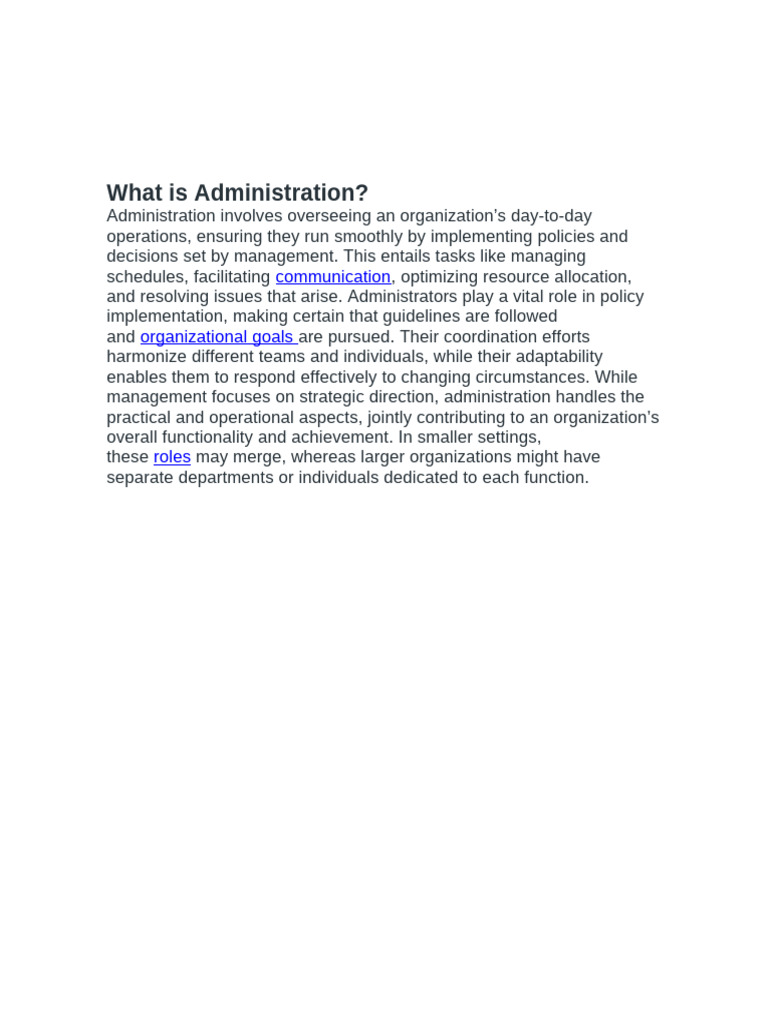 What Is Administration | PDF