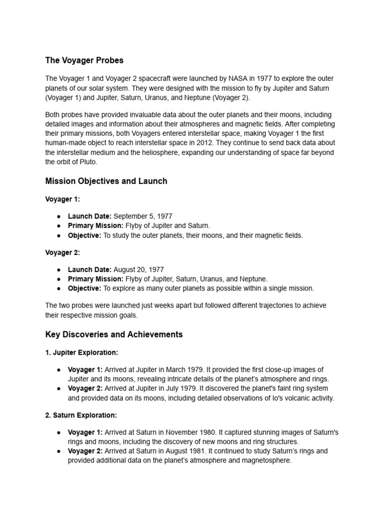 The Voyager Probes | PDF