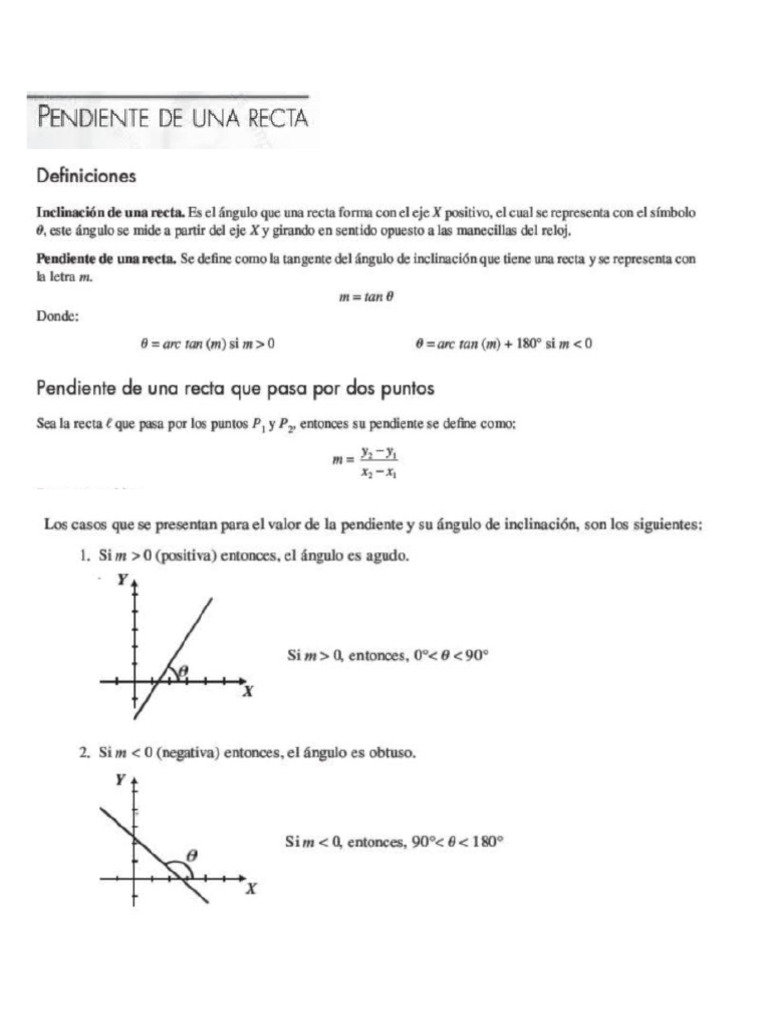 Pendiente y Ecuaciones de La Recta | PDF